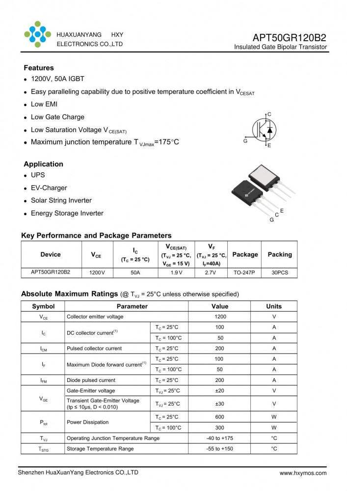 APT50GR120B2-HXY datasheet page 1