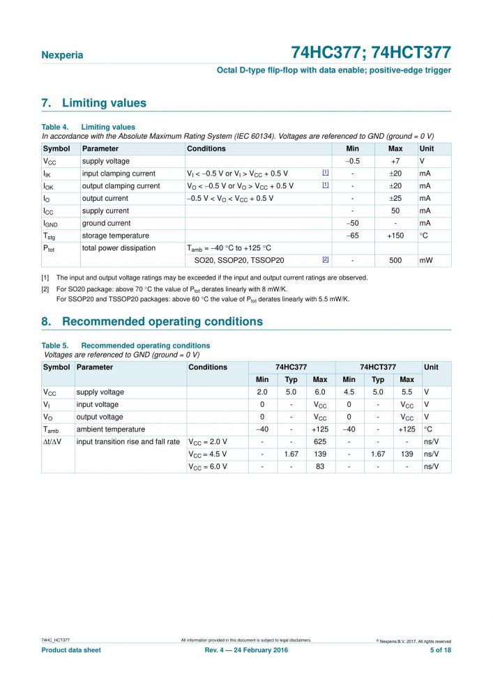 74HC377 datasheet page 5