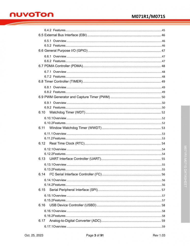 M071SD3AE datasheet page 3