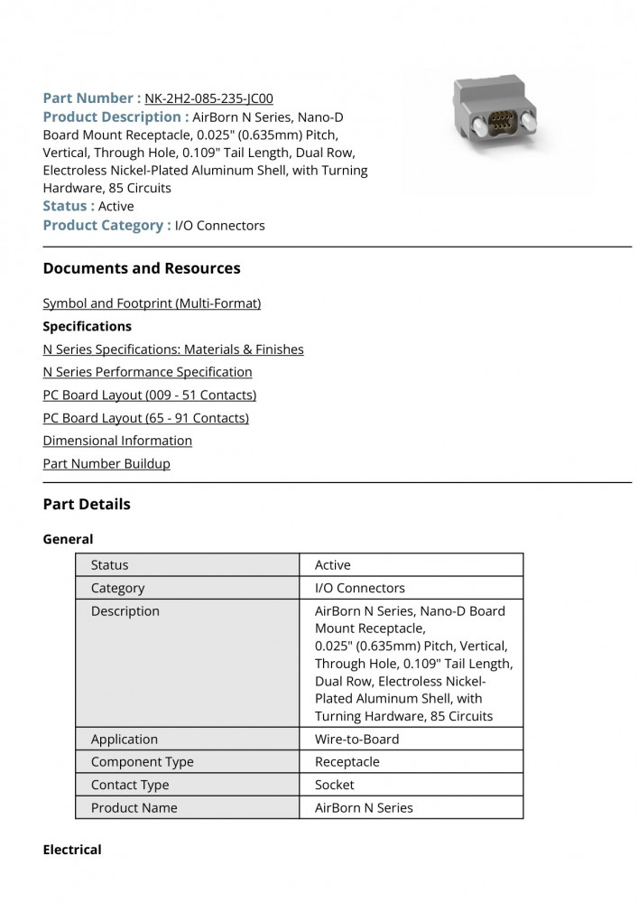 Technical document image 1 for MOLEX NK-2H2-085-235-JC00