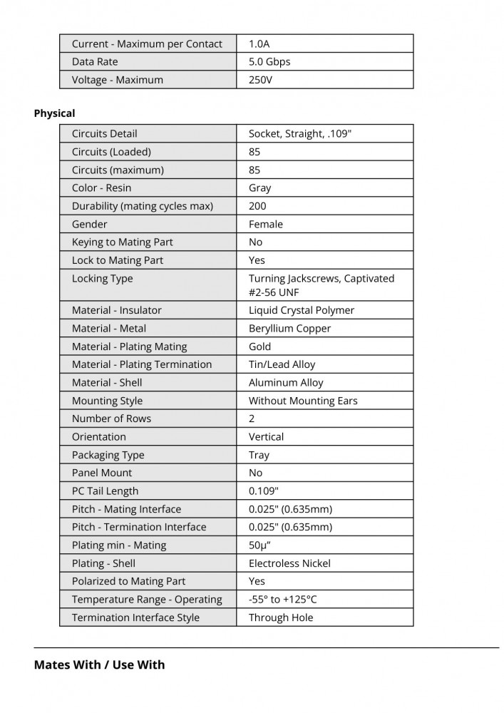 Technical document image 2 for MOLEX NK-2H2-085-235-JC00
