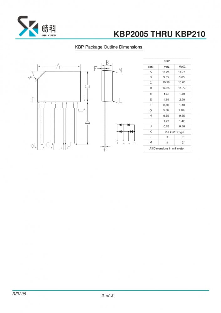 Shikues KBP2005 package drawing