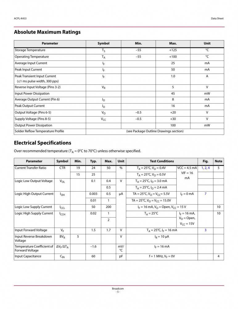 ACPL-K453 datasheet page 5