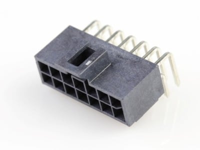 4.20mm Pitch Mini-Fit Header, Dual Row, Right-Angle, 14 Circuits, PA Polyamide (Nylon) 6/6 94V-2, White