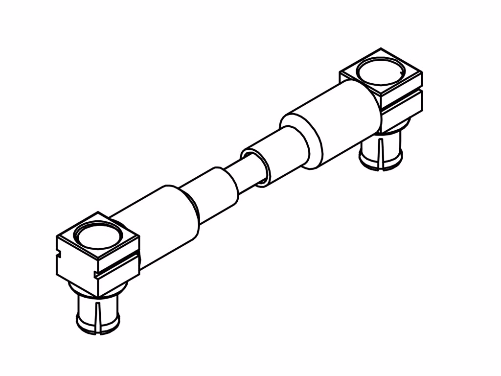 MCX Right-Angle Plug to MCX Right-Angle Plug on RG-316 Cable, 152.40mm Length, 50 Ohms
