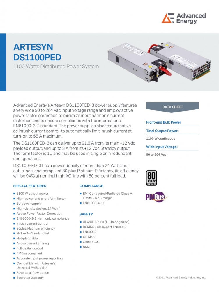 DS1100PED-3 datasheet page 1
