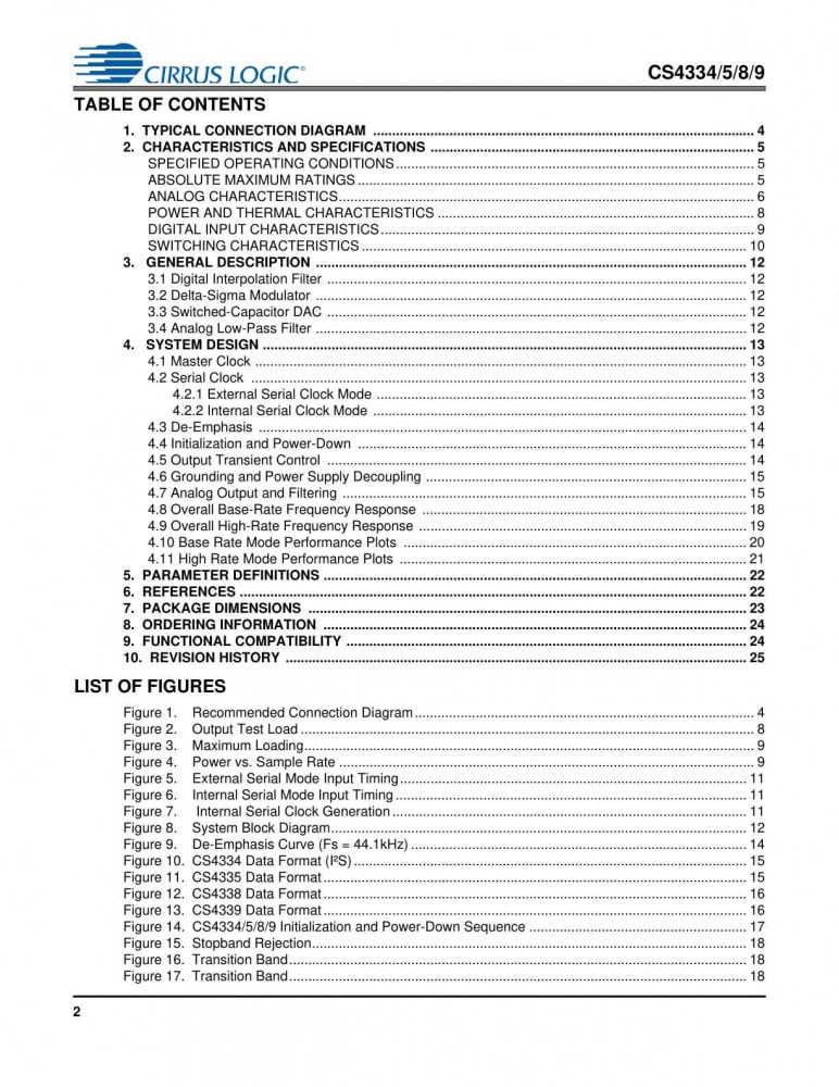CS4334-KSZ datasheet page 2