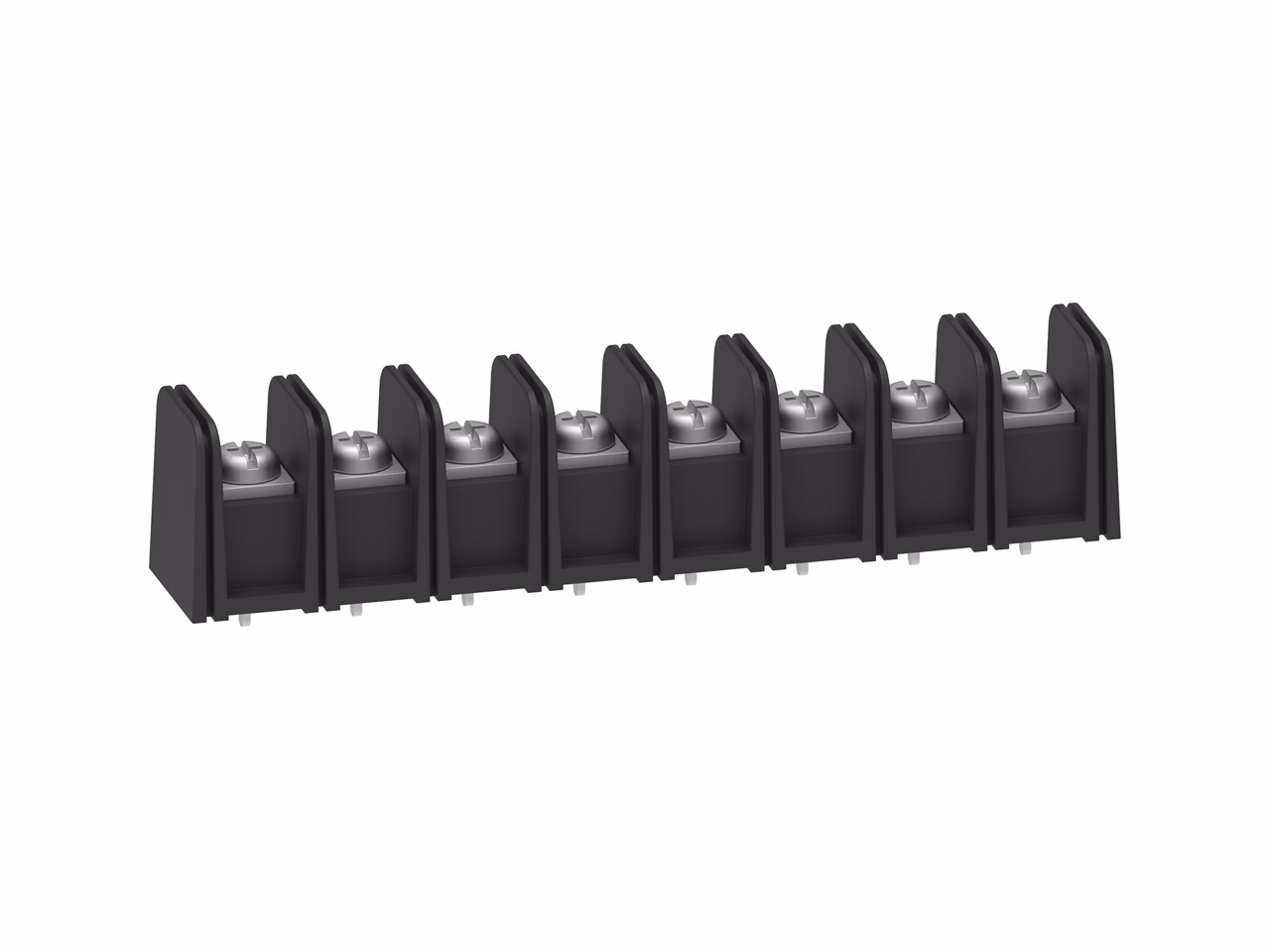 11.13mm Pitch, Single Row, Dual-Barrier Terminal Strip, without Mounting Ends, Black, 8 Circuits for sale
