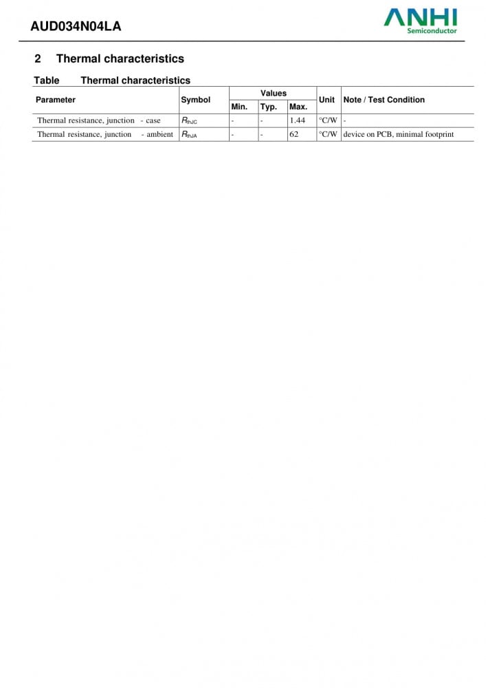 AUD034N04LA datasheet page 3