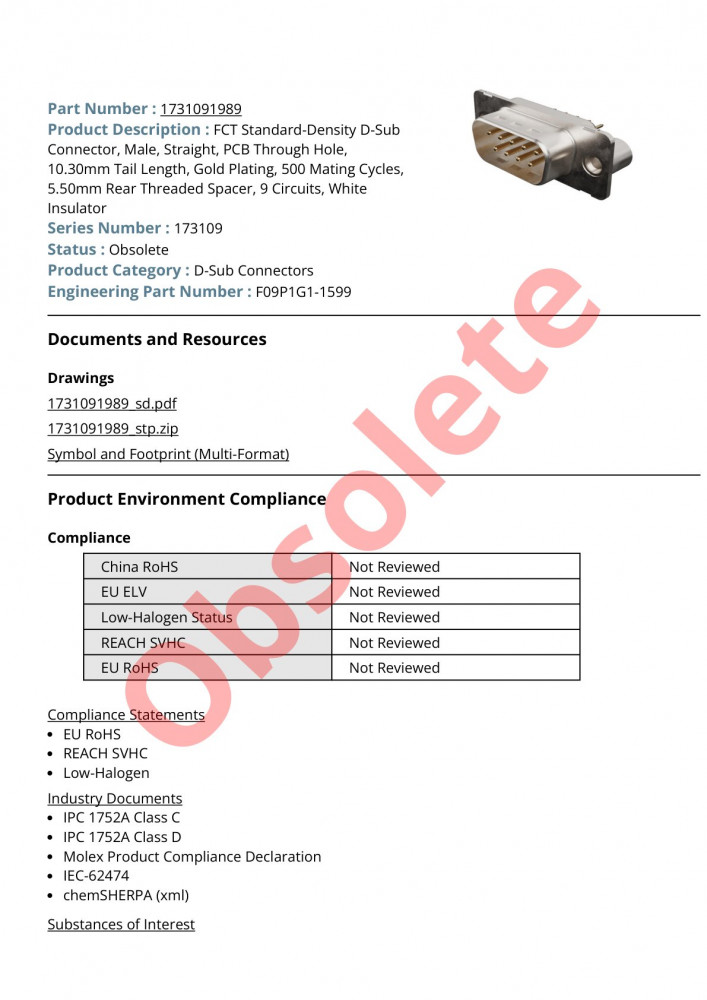 MOLEX 1731091989 drawing preview, page 1