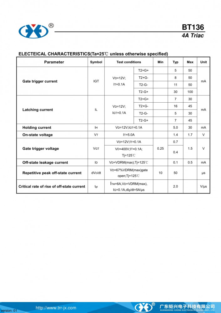 BT136 datasheet page 2