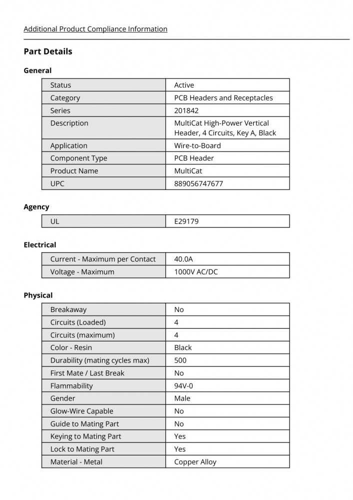 Technical document image 2 for MOLEX 2018421040