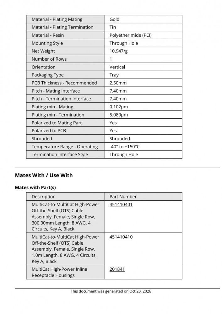 Technical document image 3 for MOLEX 2018421040