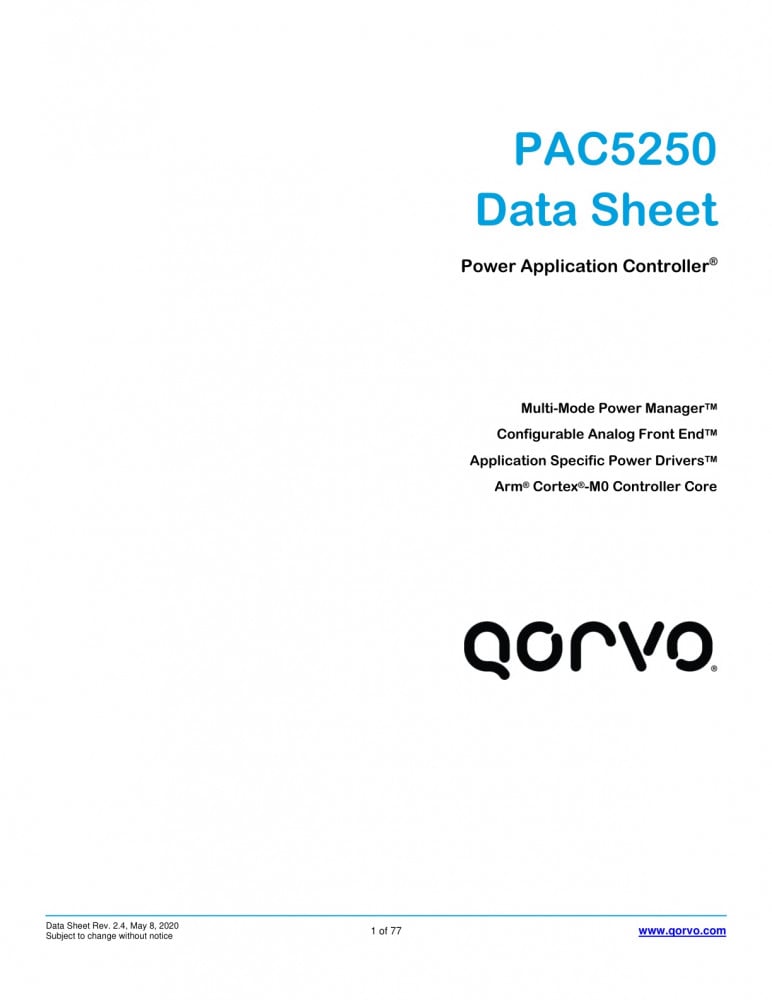 PAC5250QF datasheet page 1
