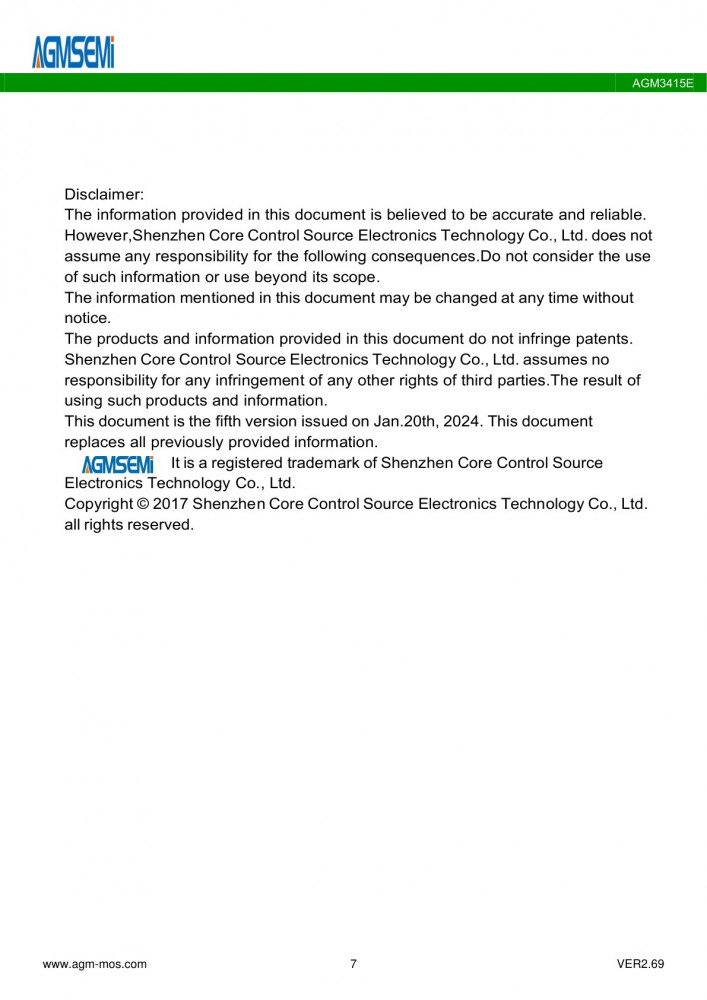 AGM3415E datasheet page 7