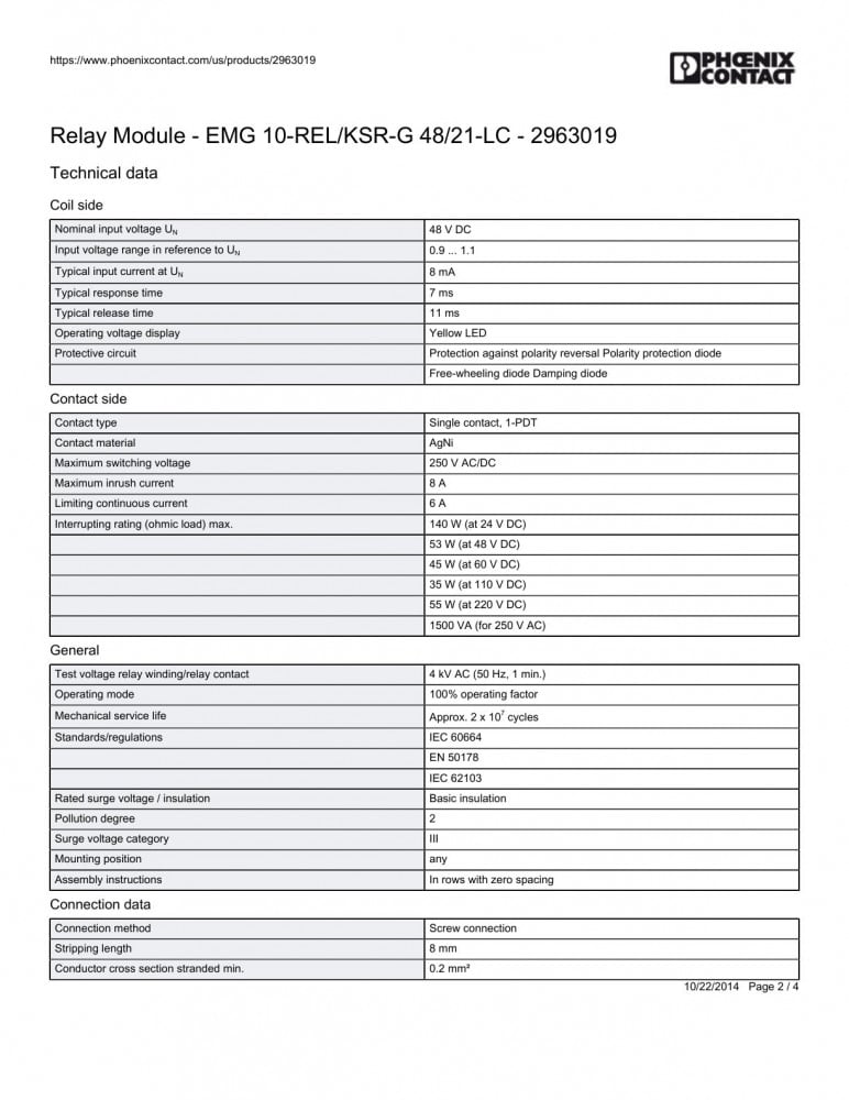 Phoenix Contact 2963019 documentation page 2