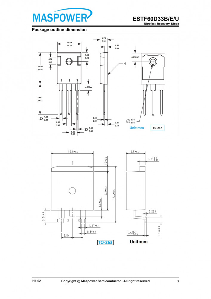 ESTF60D33U datasheet page 3