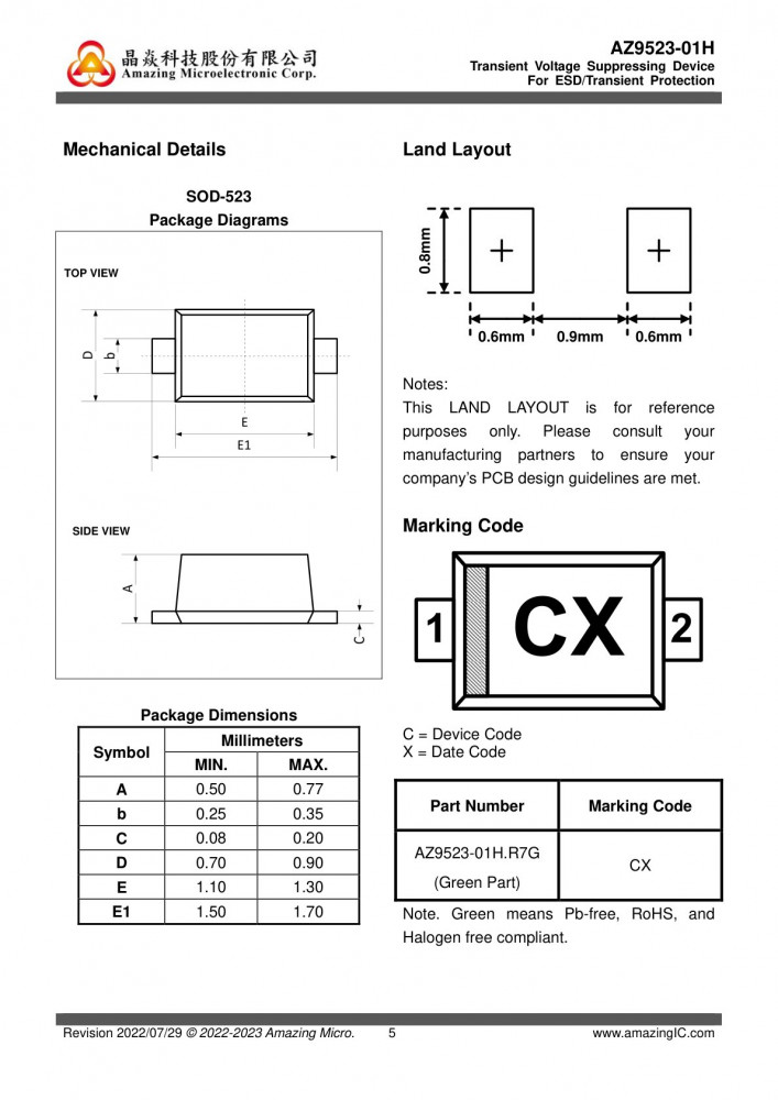 AZ9523-01H datasheet page 5