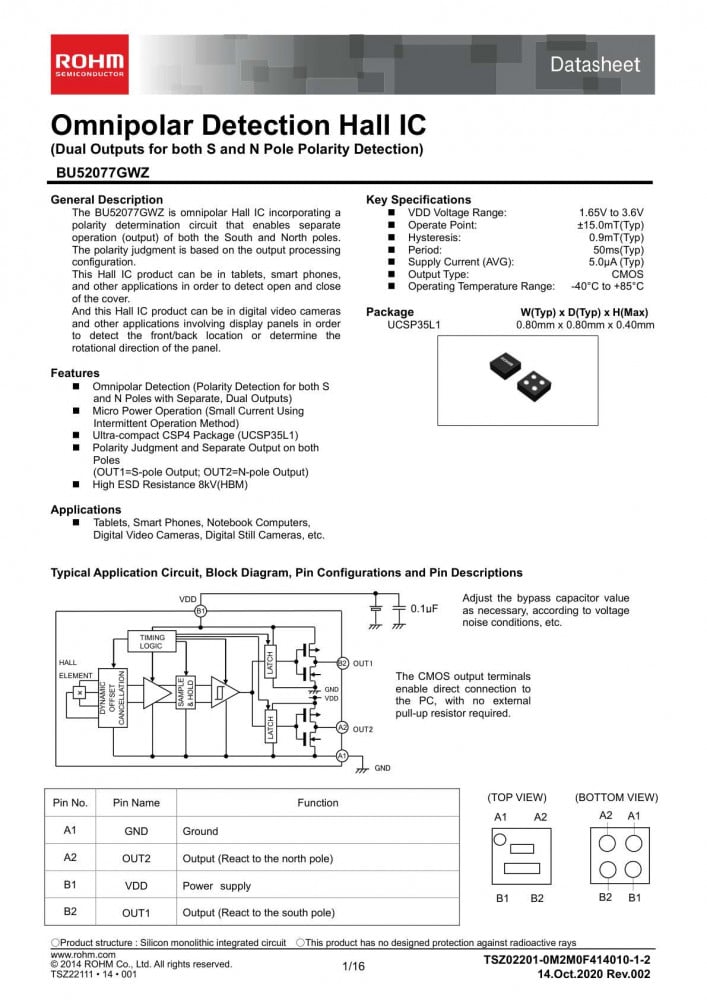 BU52077GWZ-E2 technical document page 1