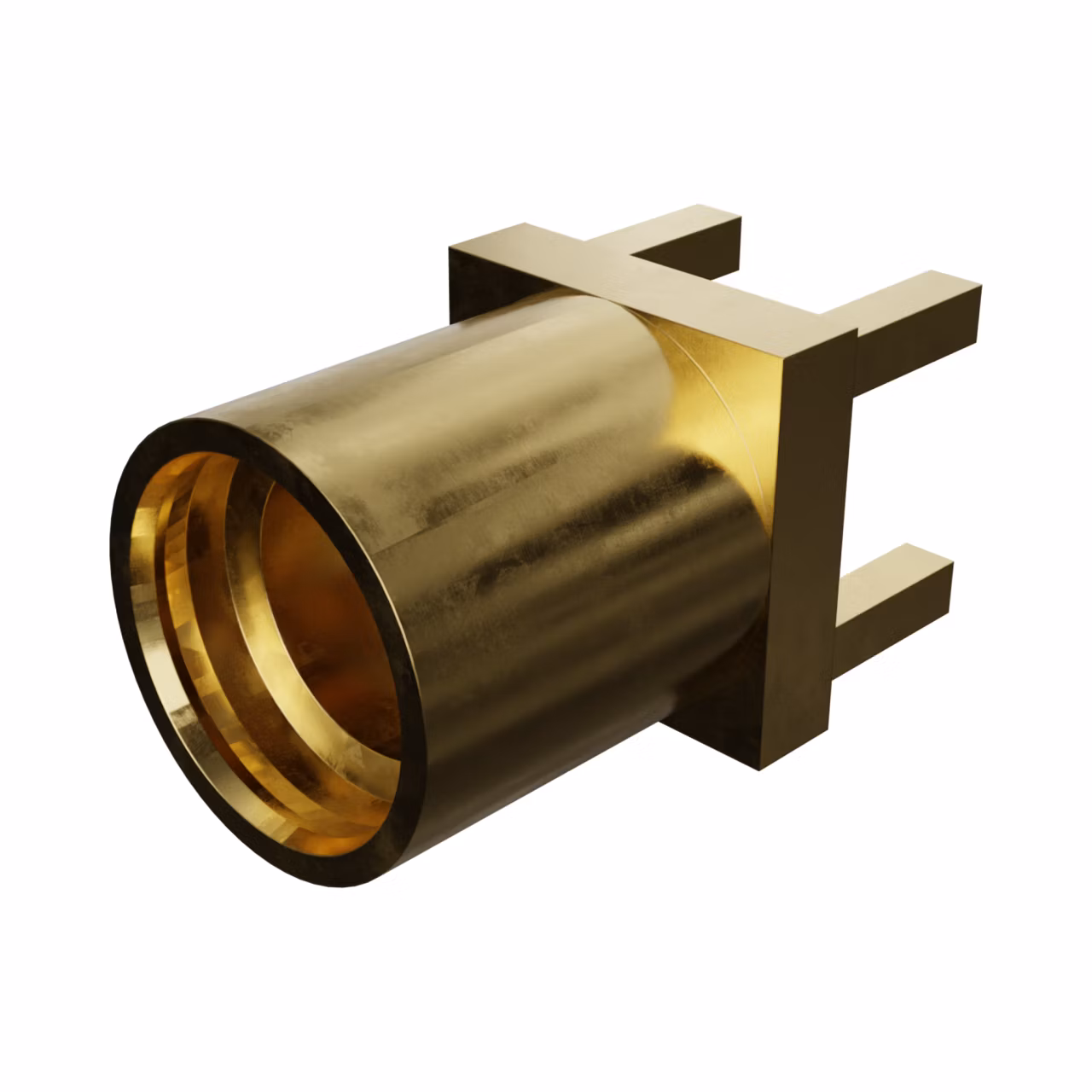 MMCX Jack, Straight, PCB Receptacle, Through Hole, Brass Body, Gold (Au) Plated, 2.00mm Leg Length, Tray, 50 Ohms for sale