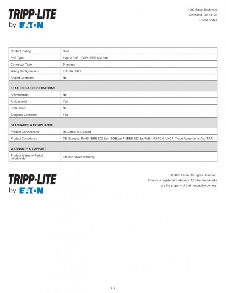 N261AB-007-WH technical document page 3