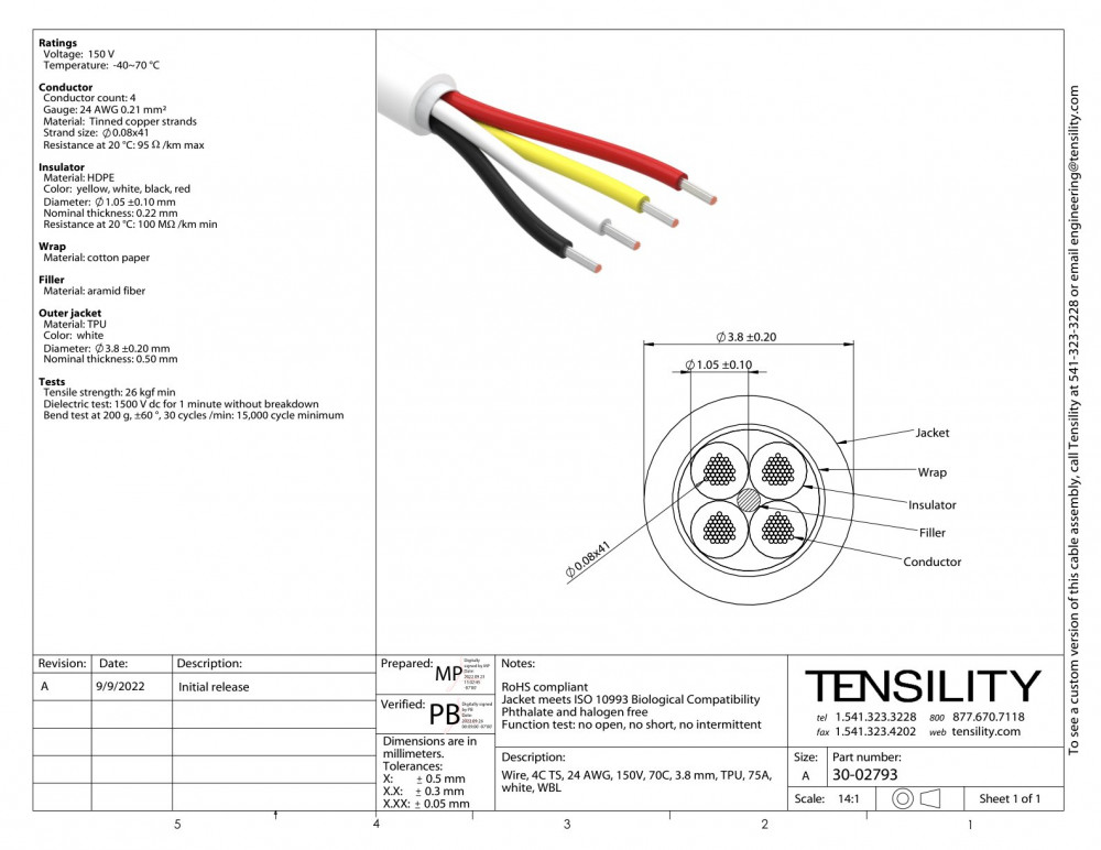 Tensility International 30-02793 product drawing and specification page