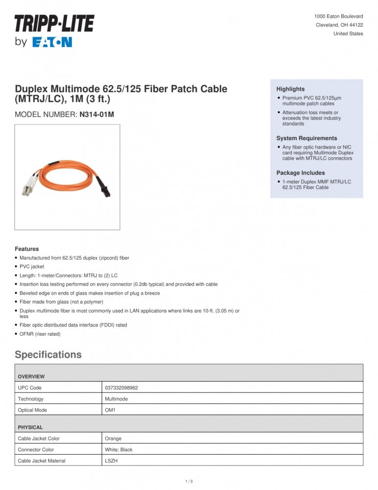 N314-01M technical document page 1