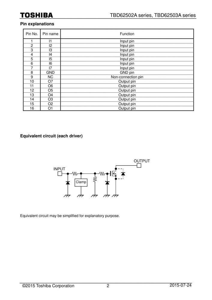 TBD62503A datasheet page 2