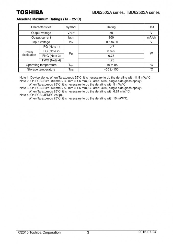 TBD62503A datasheet page 3
