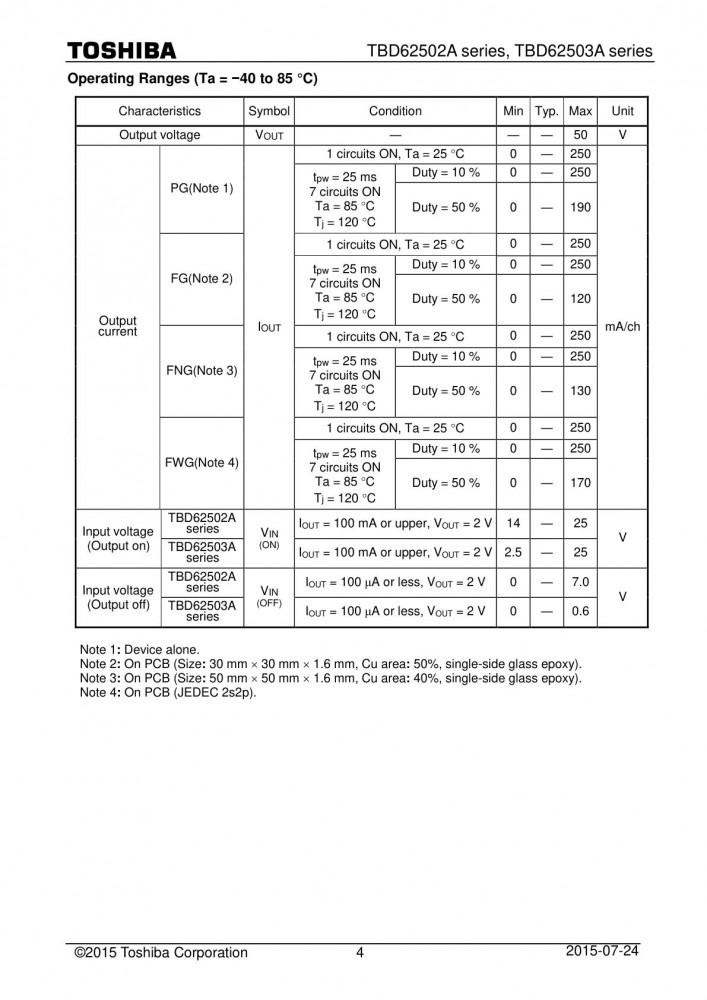 TBD62503A datasheet page 4