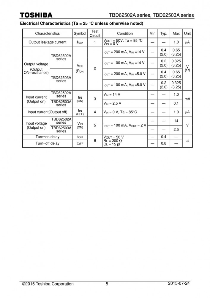 TBD62503A datasheet page 5