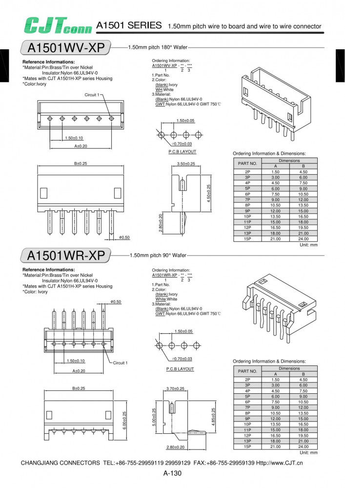 CJT A1501 series technical document page 6