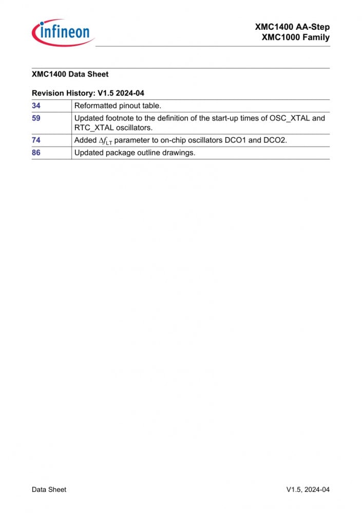 XMC1400 datasheet page 5