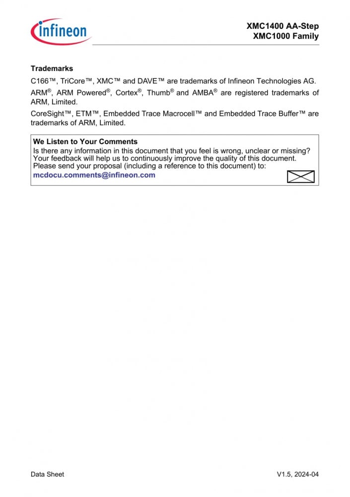 XMC1400 datasheet page 6