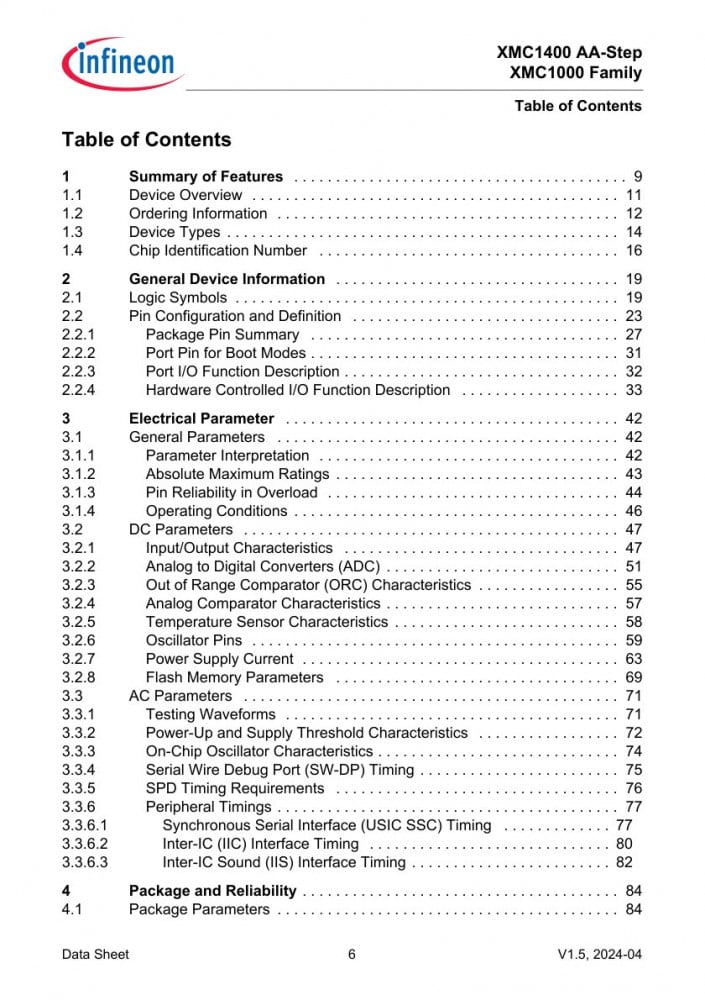 XMC1400 datasheet page 7