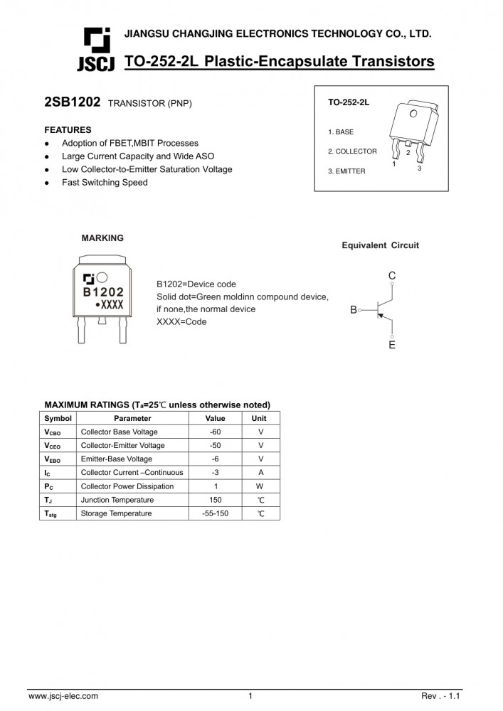 2SB1202 datasheet page 1