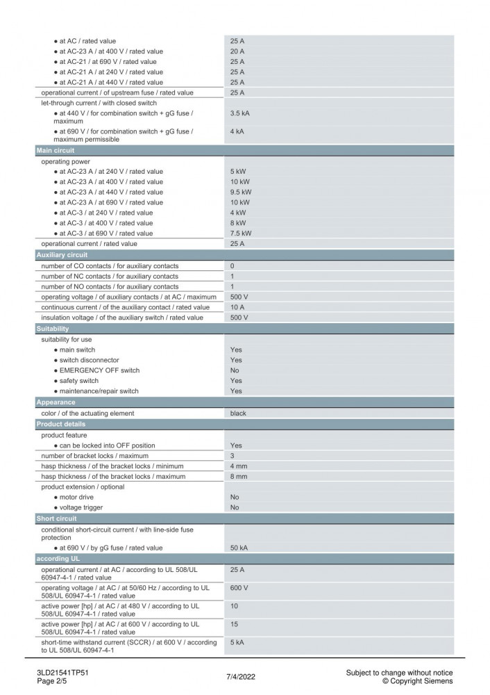 3LD2154-1TP51 technical document page 2