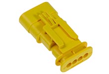 Mini50 Sealed Receptacle, Single Row, without CPA, 4 Circuits, Polarization Option A, Terminal Position 2 Plugged, Black
