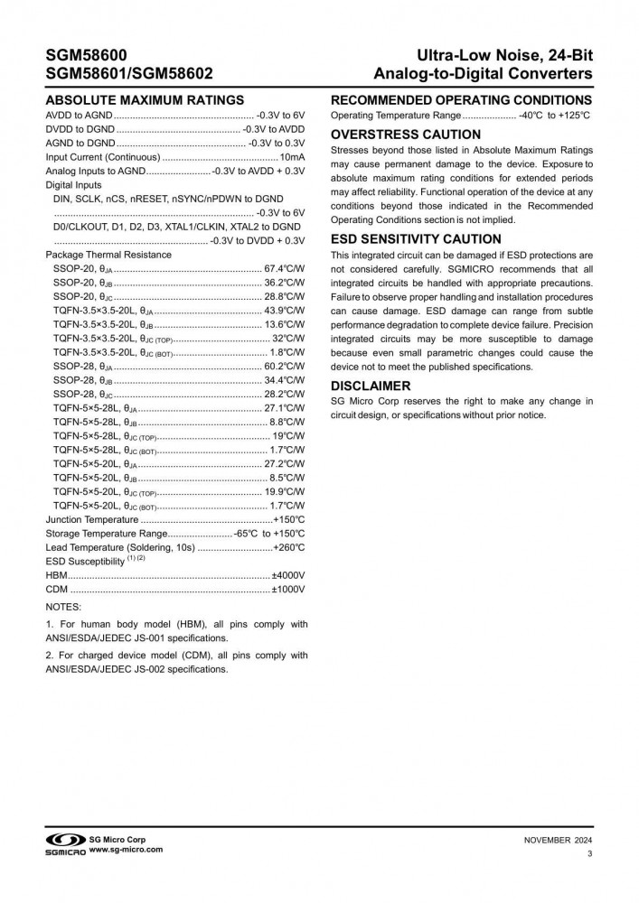 SGM58600 datasheet page 3