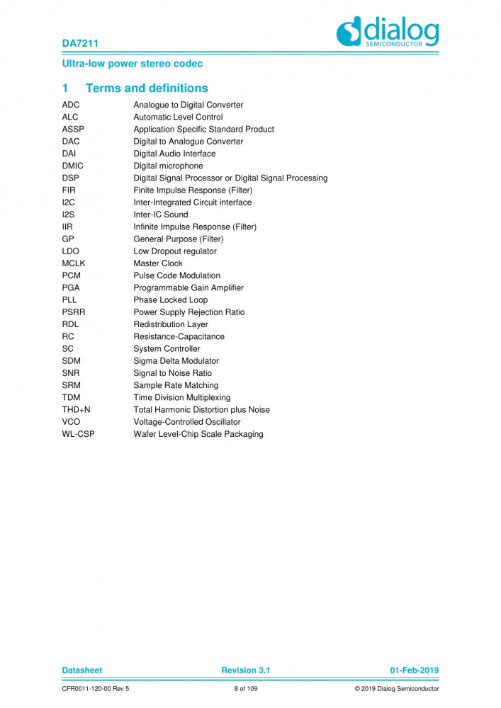 DA7211 datasheet page 8