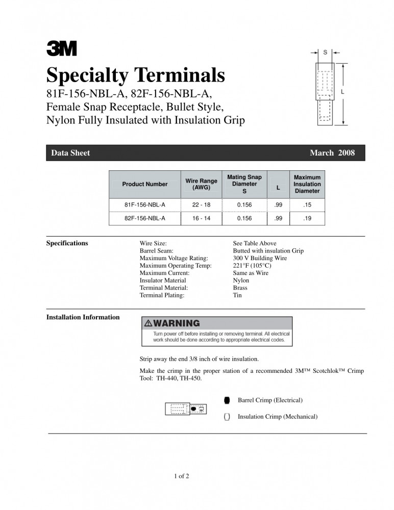 3M 82F-156-NBL-A datasheet page 1