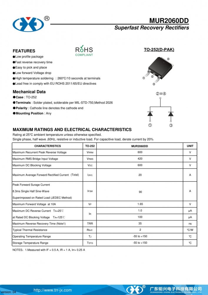 MUR2060DD datasheet page 1