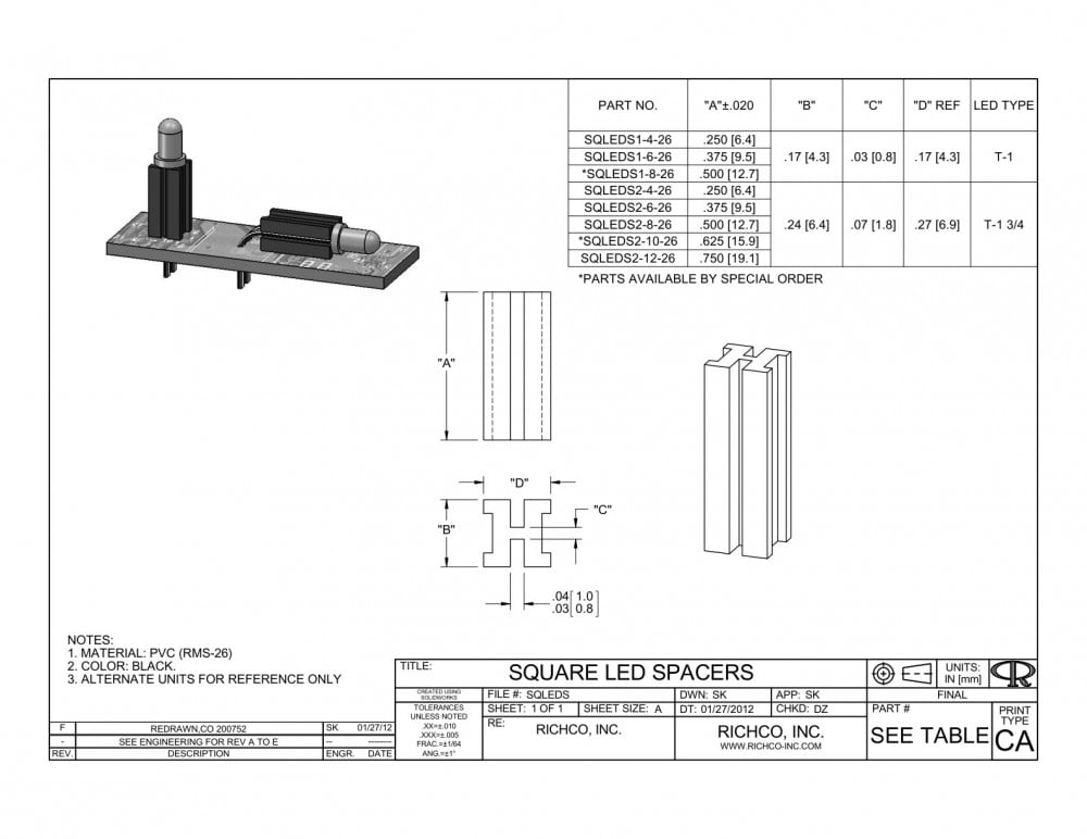 SQLEDS1-8-26 technical drawing preview