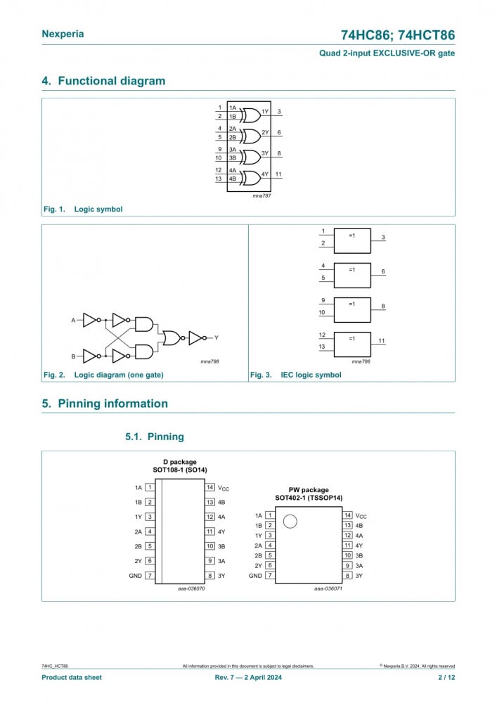 74HC86D,653 datasheet page 2