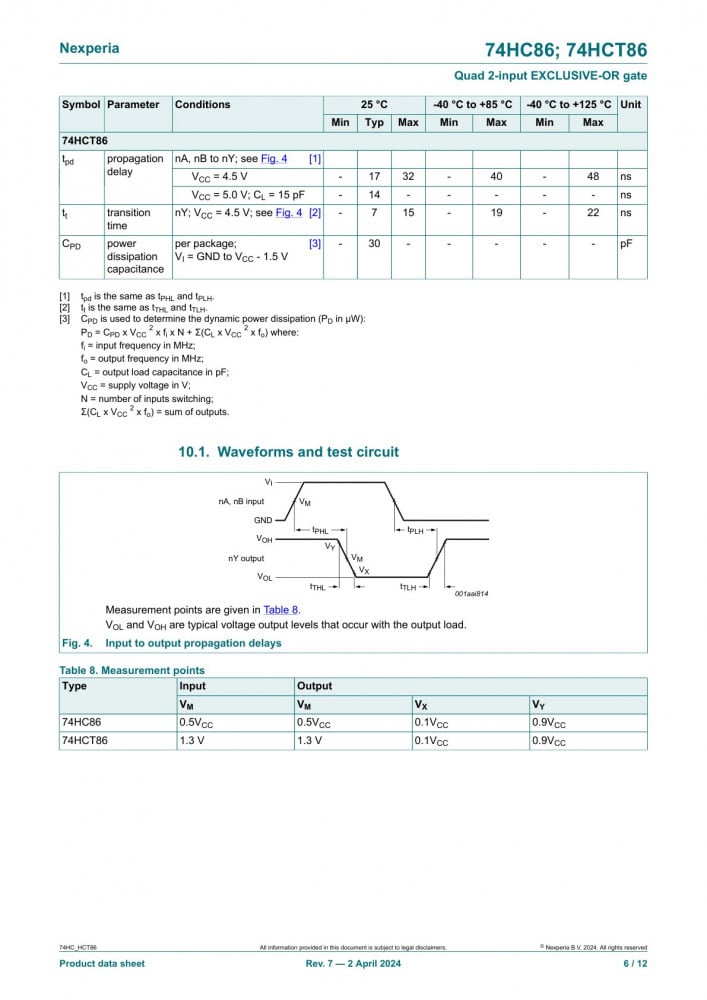 74HC86D,653 datasheet page 6