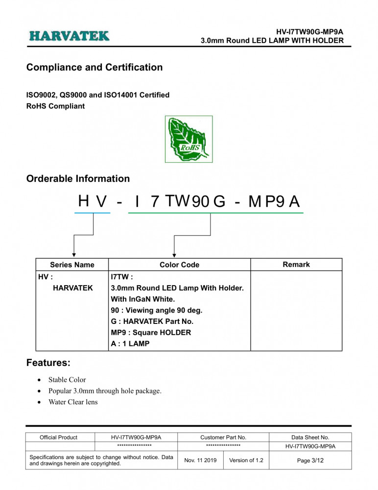 HV-I7TW90G-MP9A datasheet page 3