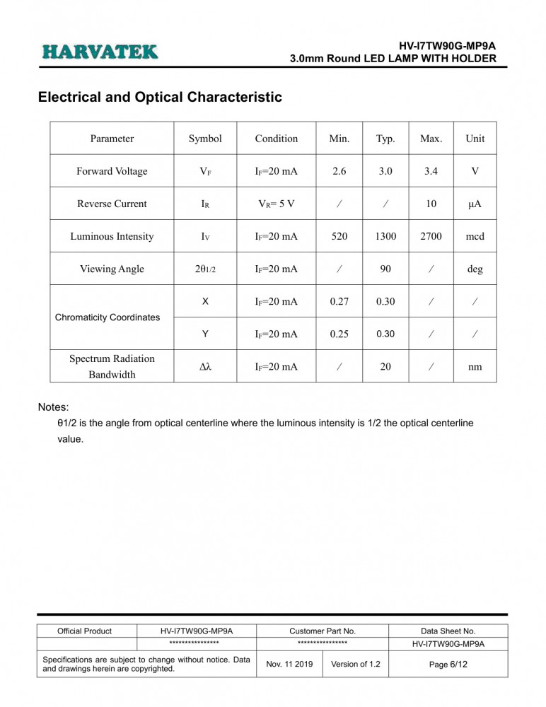 HV-I7TW90G-MP9A datasheet page 6