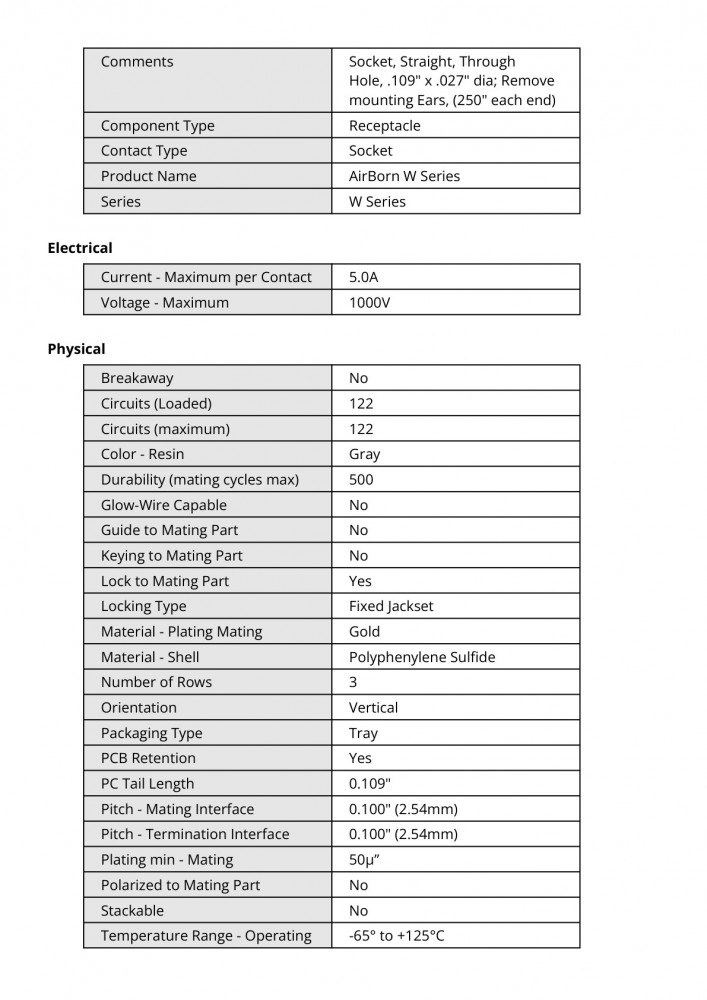 WGA122SAD7J342 technical document page 2