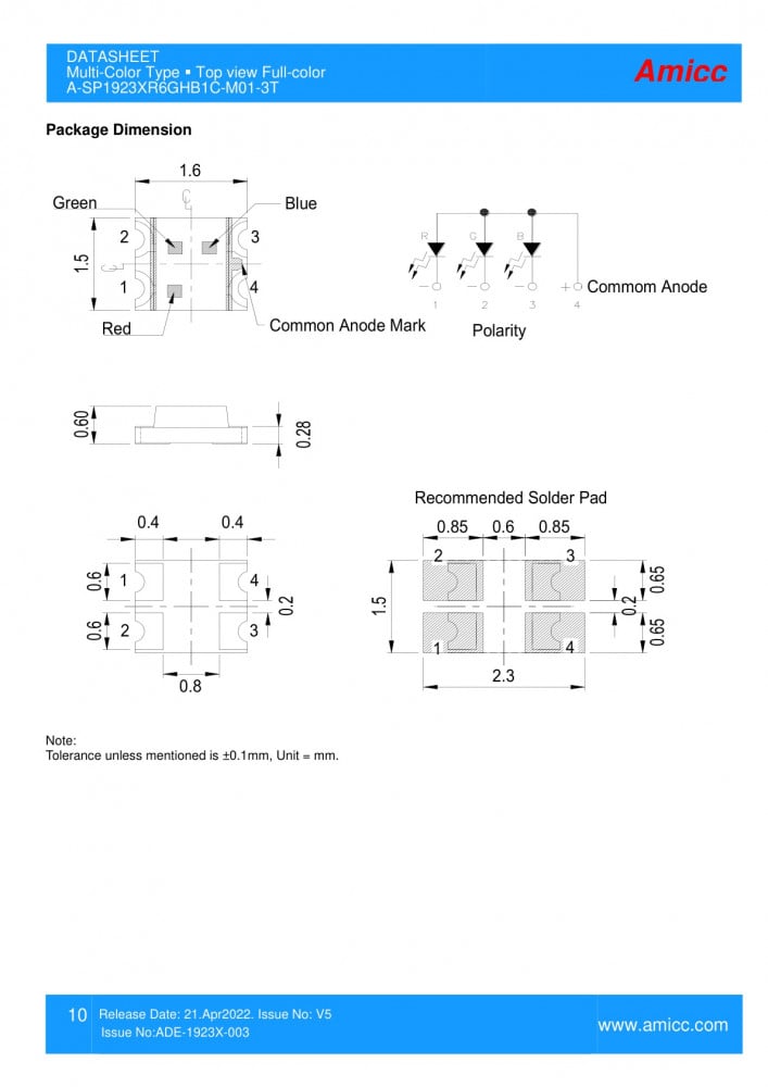 A-SP1923XR6GHB1C-M01-3T datasheet page 10