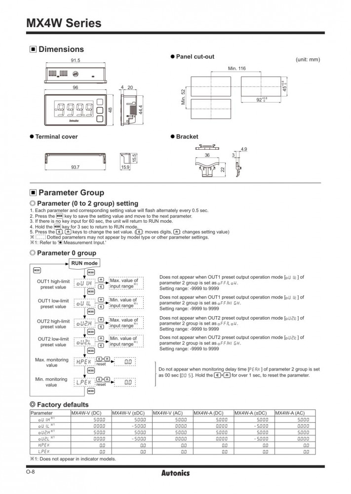 MX4W Series technical document page 3